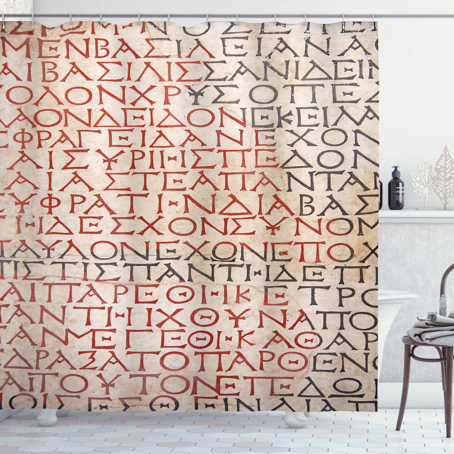 Ambesonne Retro Shower Curtain, Old Latin Tombstone, 69"Wx75"L, Peach ...