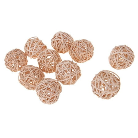 10 Pcs Natural Rattan Cane Wicker Balls Twig Orbs Ball 5CM for Hanging ...