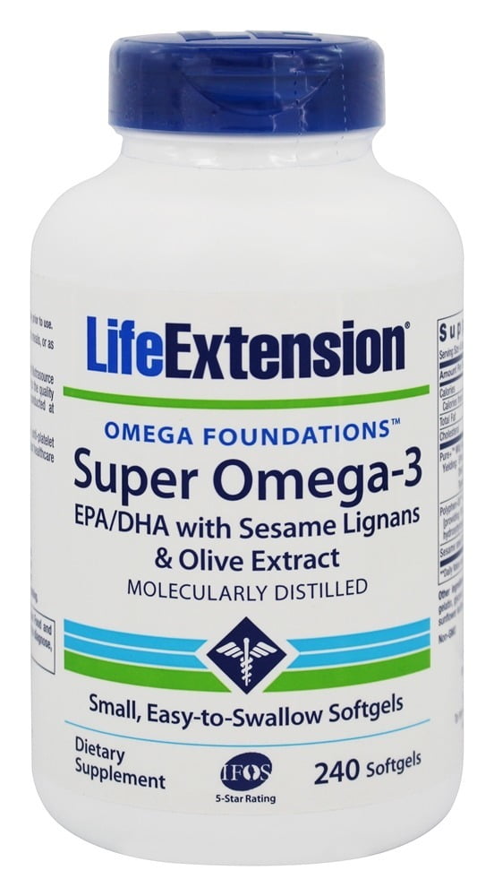 Life Extension Super Omega-3 EPA/DHA with Sesame Lignans & Olive ...