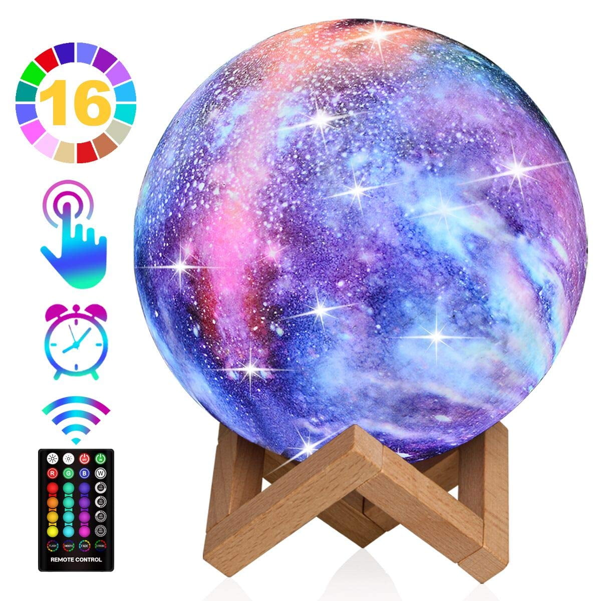 Moon Lamp Kids Night Light, Galaxy Lamp 16 Colors 3D Star Moon Light ...