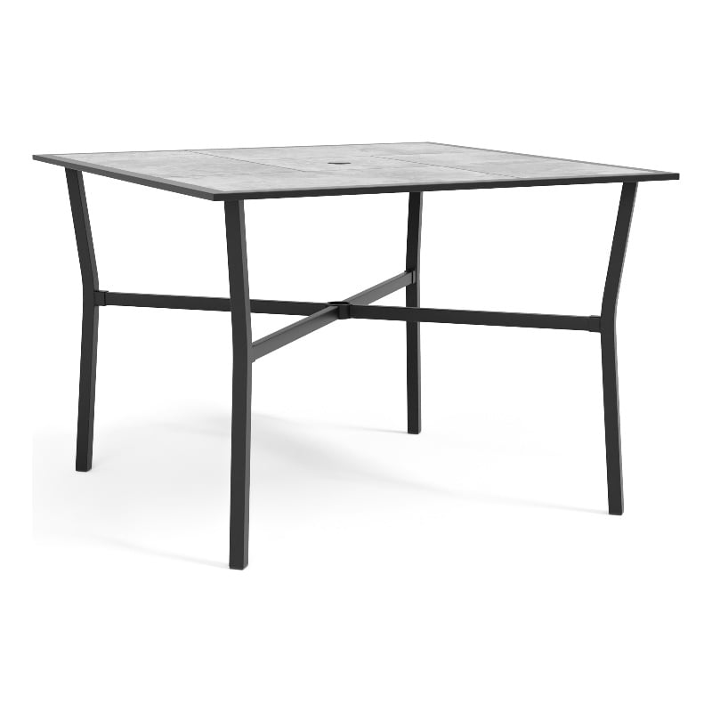 Greemotion Sintra 40-inch Metal Outdoor Patio Dining Table in Black ...