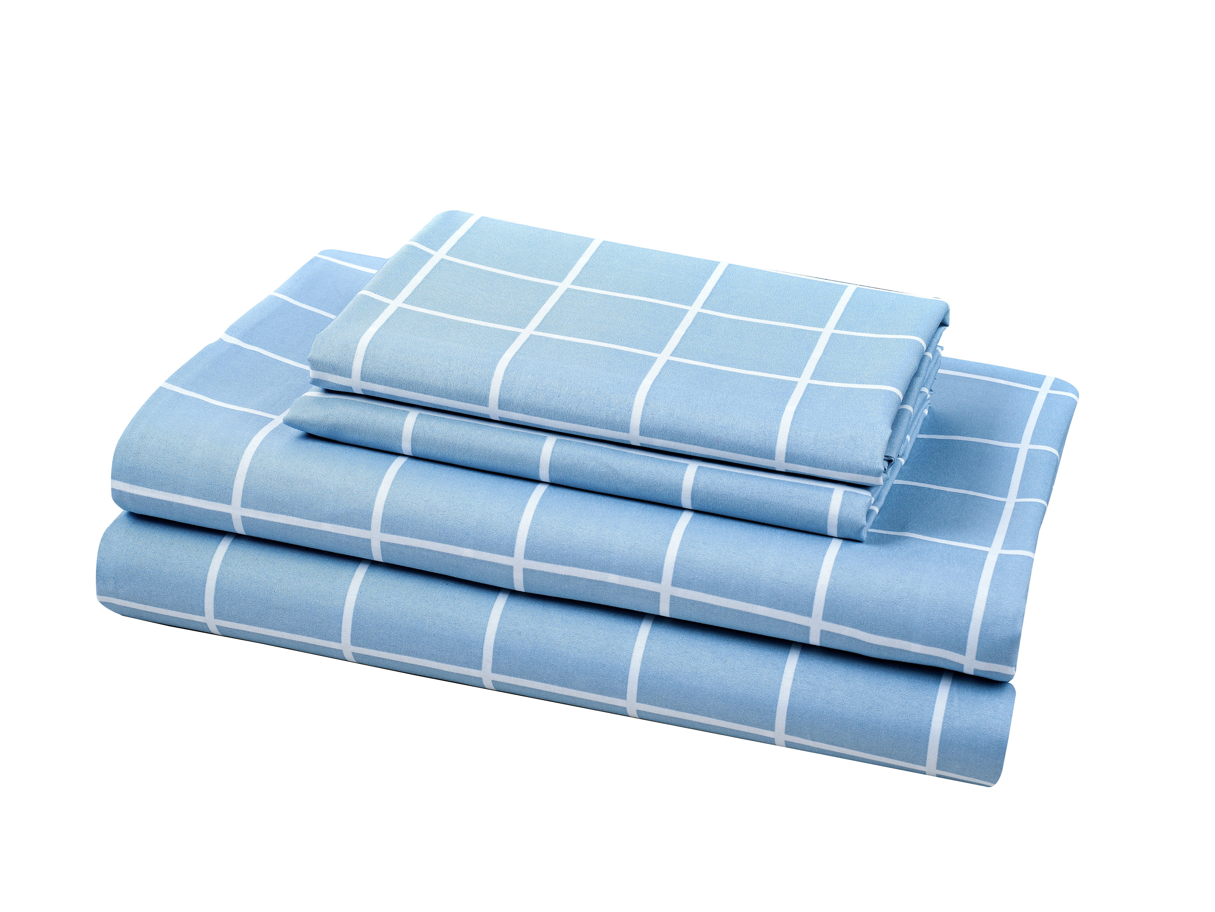 Mainstays Soft Wrinkle Resistant Microfiber King Romance Blue Plaid ...