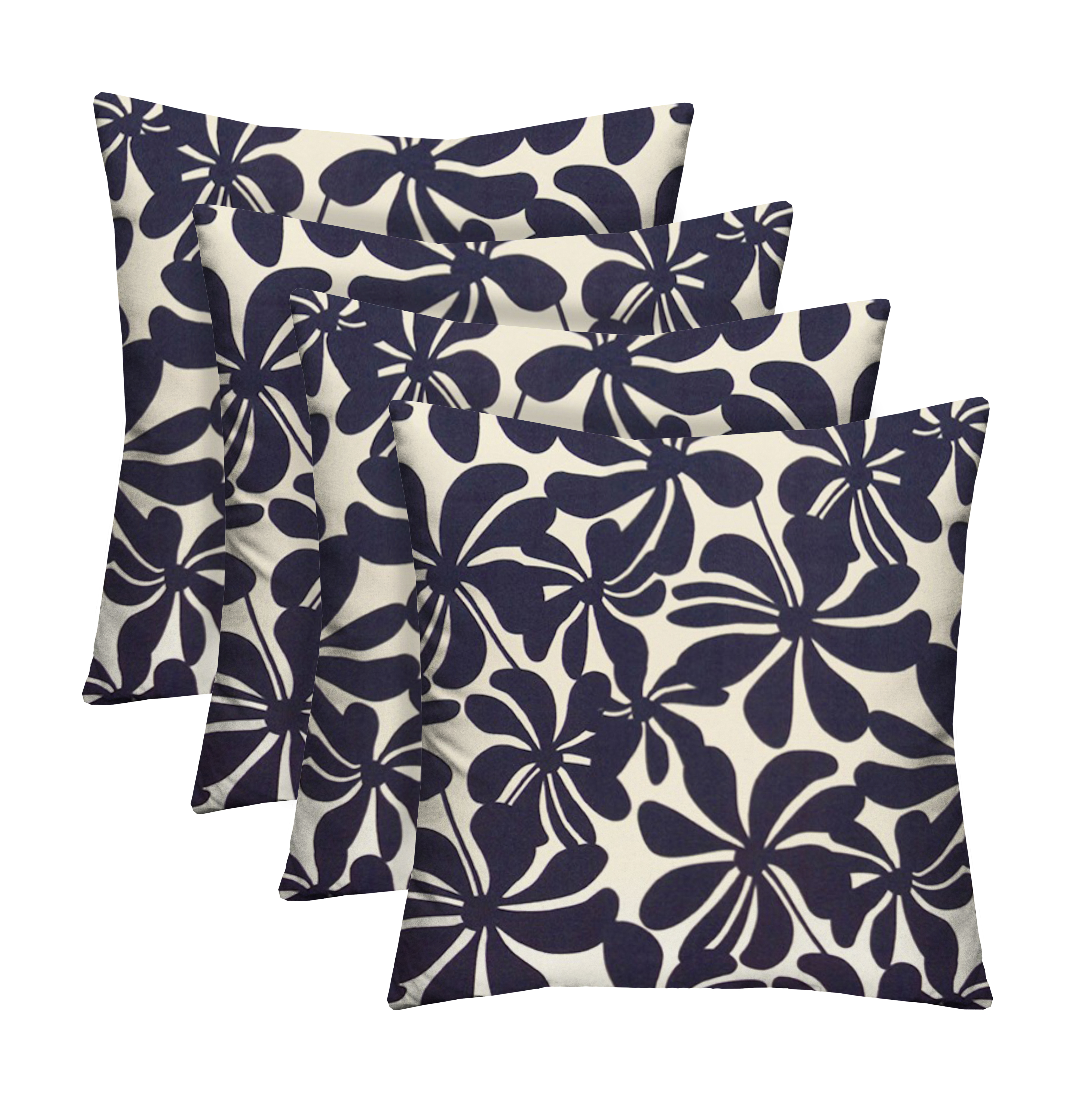RSH Décor Indoor Outdoor Set of 4 Pillows, 17" x 17", Twirly Deep Blue ...
