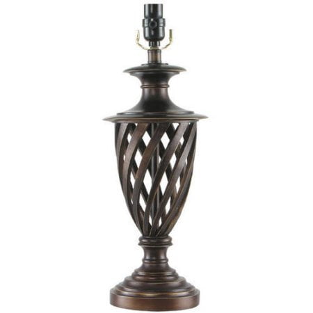 Better Homes & Gardens Metal Cage Lamp Base with Bulb, Antique Bronze ...