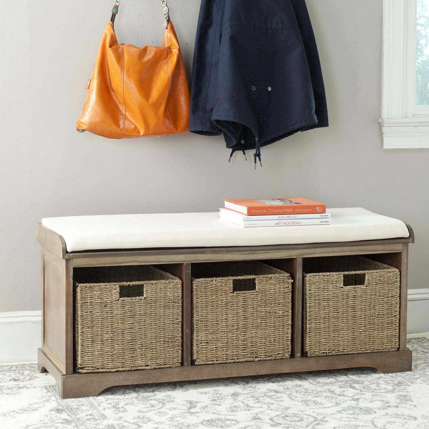Click here for Safavieh Lonan 3 Wicker Basket Storage Bench With... prices