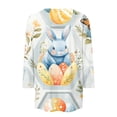3/4 Length Sleeve Womens Tops Easter Egg Graphic Tees Cute Bunny ...