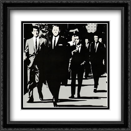 Rat Pack (Silver) 2x Matted 28x28 Large Black Ornate Framed Art Print ...