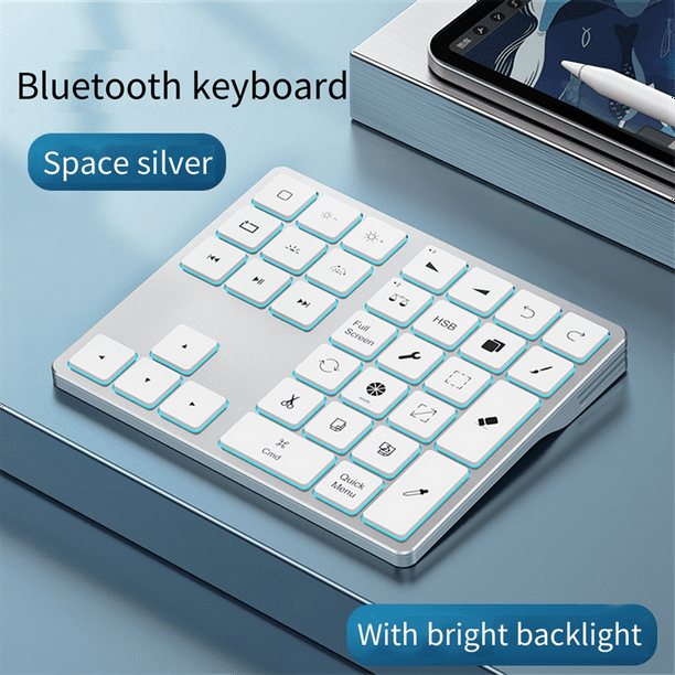 Bluetooth Keypad with Backlit Procreate Number Pad Rechargeable ...