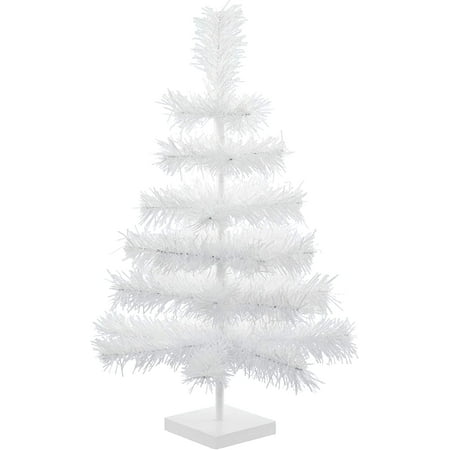 XBRW 24" White Christmas Trees 2FT Tall Artificial Flame Resistant ...