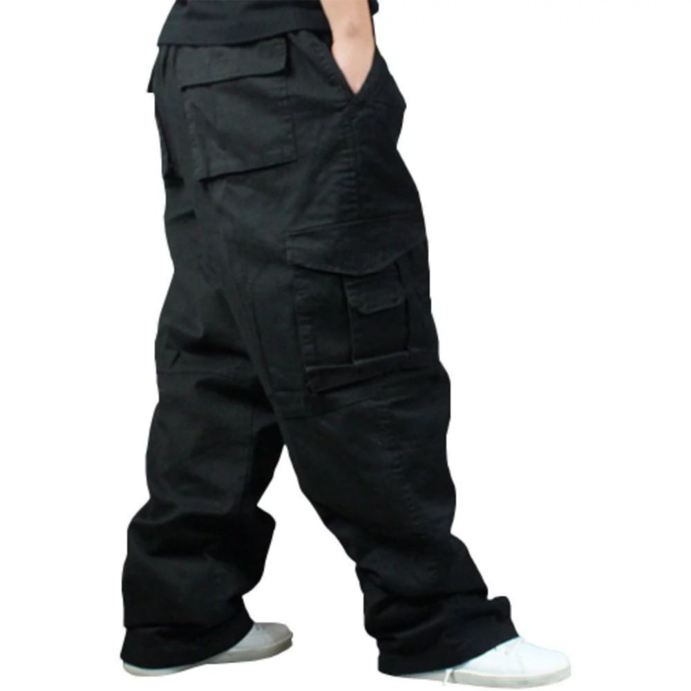 HAORUN Men Cargo Pants Outdoor Dance Pants Loose Baggy Hip Hop Pocket ...