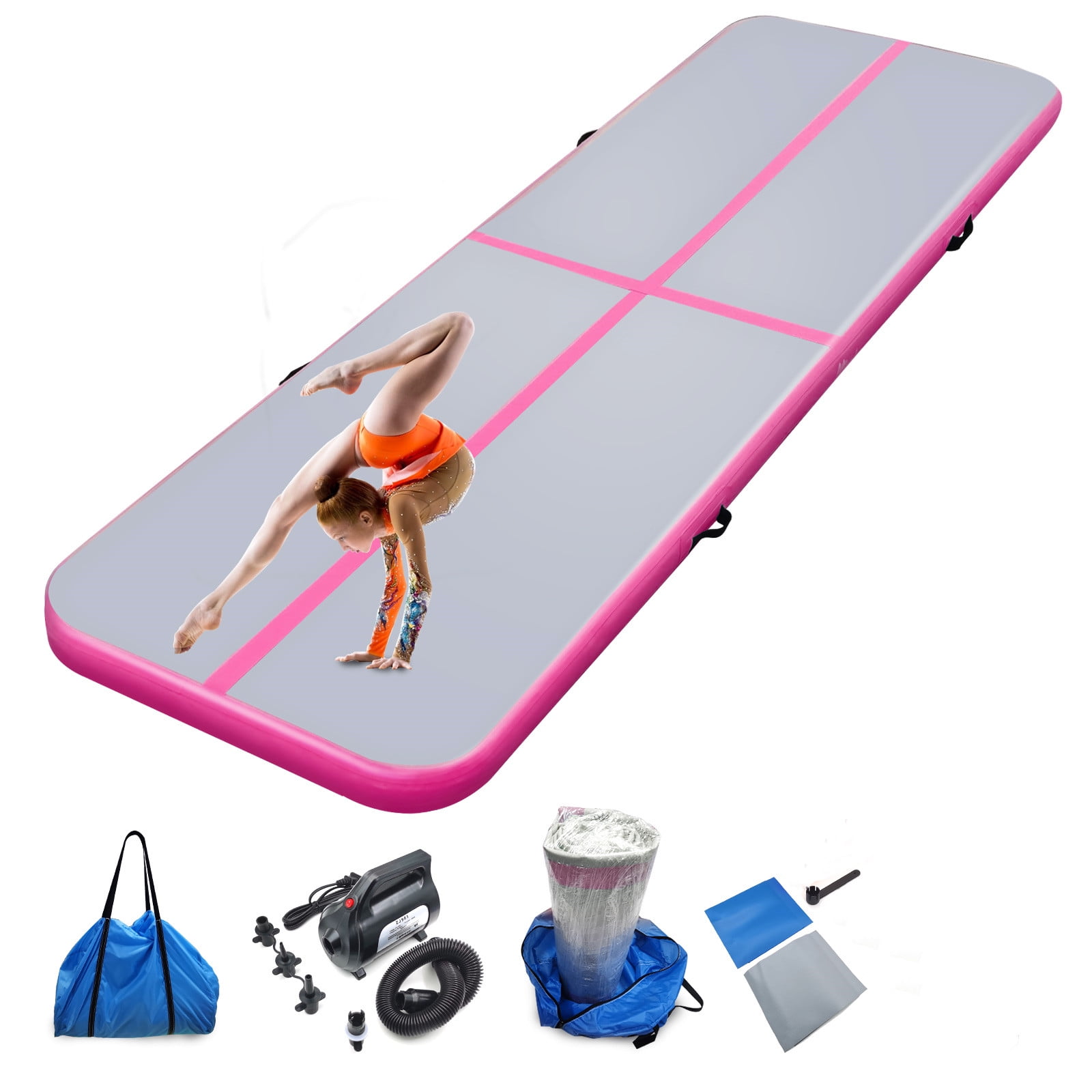Air Tumbling Track Gymnastics Mat 10-20ft, 4in Thick, for Home, Gym ...