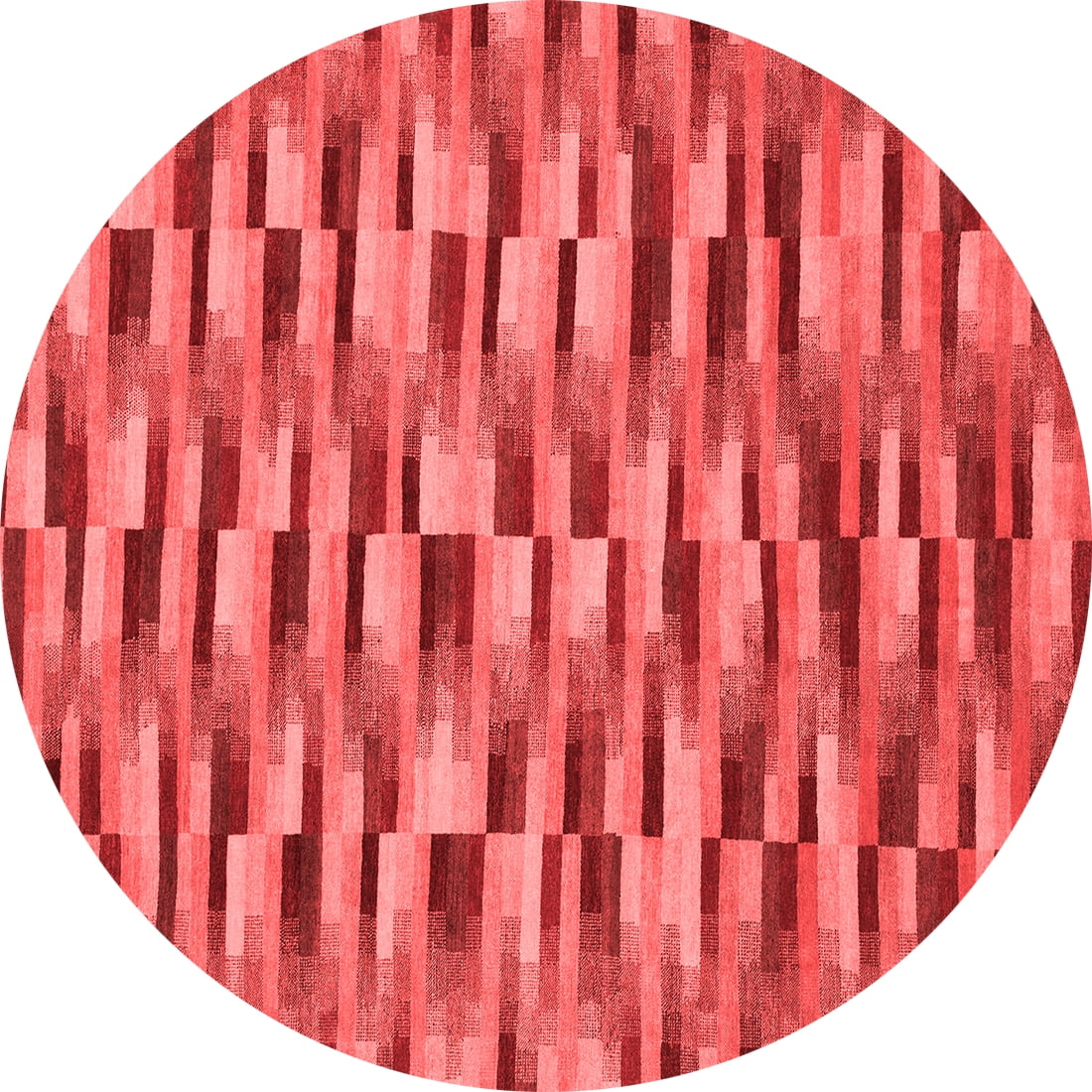 Ahgly Company Indoor Round Abstract Red Modern Area Rugs, 8' Round ...