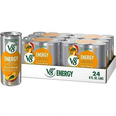 V8 +ENERGY Peach Mango Energy Drink, Made with Real Vegetable and Fruit ...