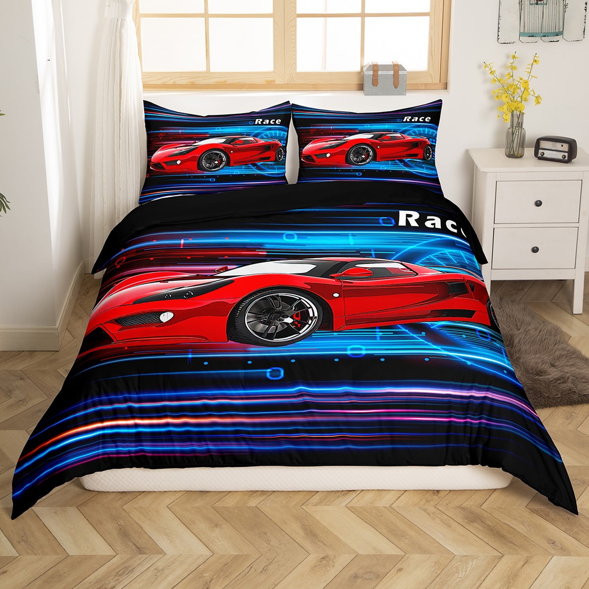 Click here for Yst Red Race Car Twin Size Extreme Sports Comforte... prices