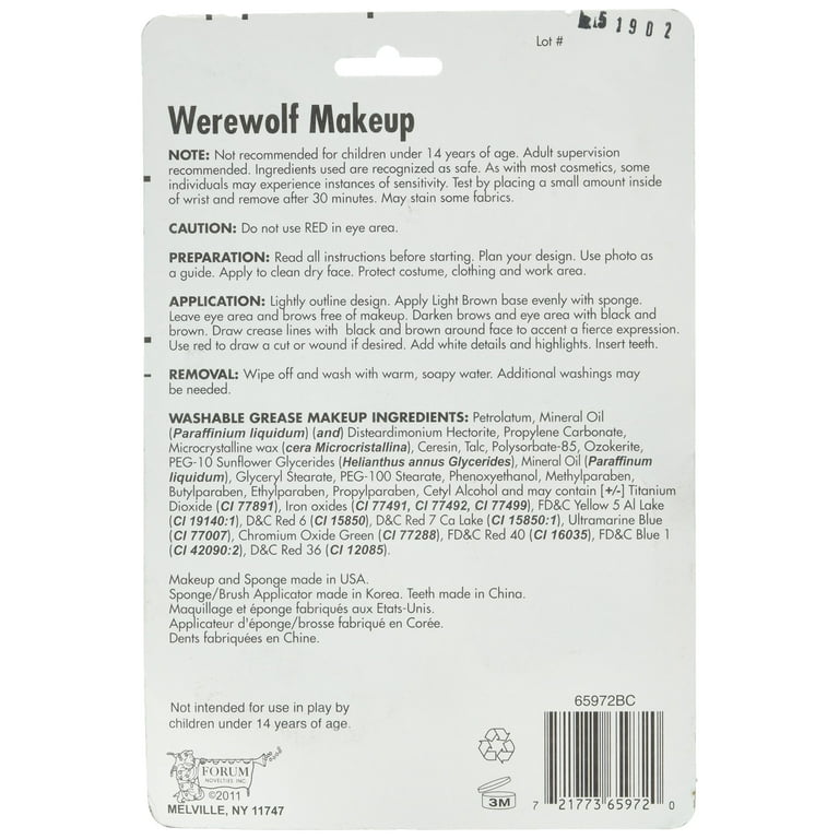Werewolf Makeup Kit Prosthetics