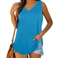 Wcmzj Womens Tank Tops Summer Sleeveless V Neck T Shirts Basic Solid