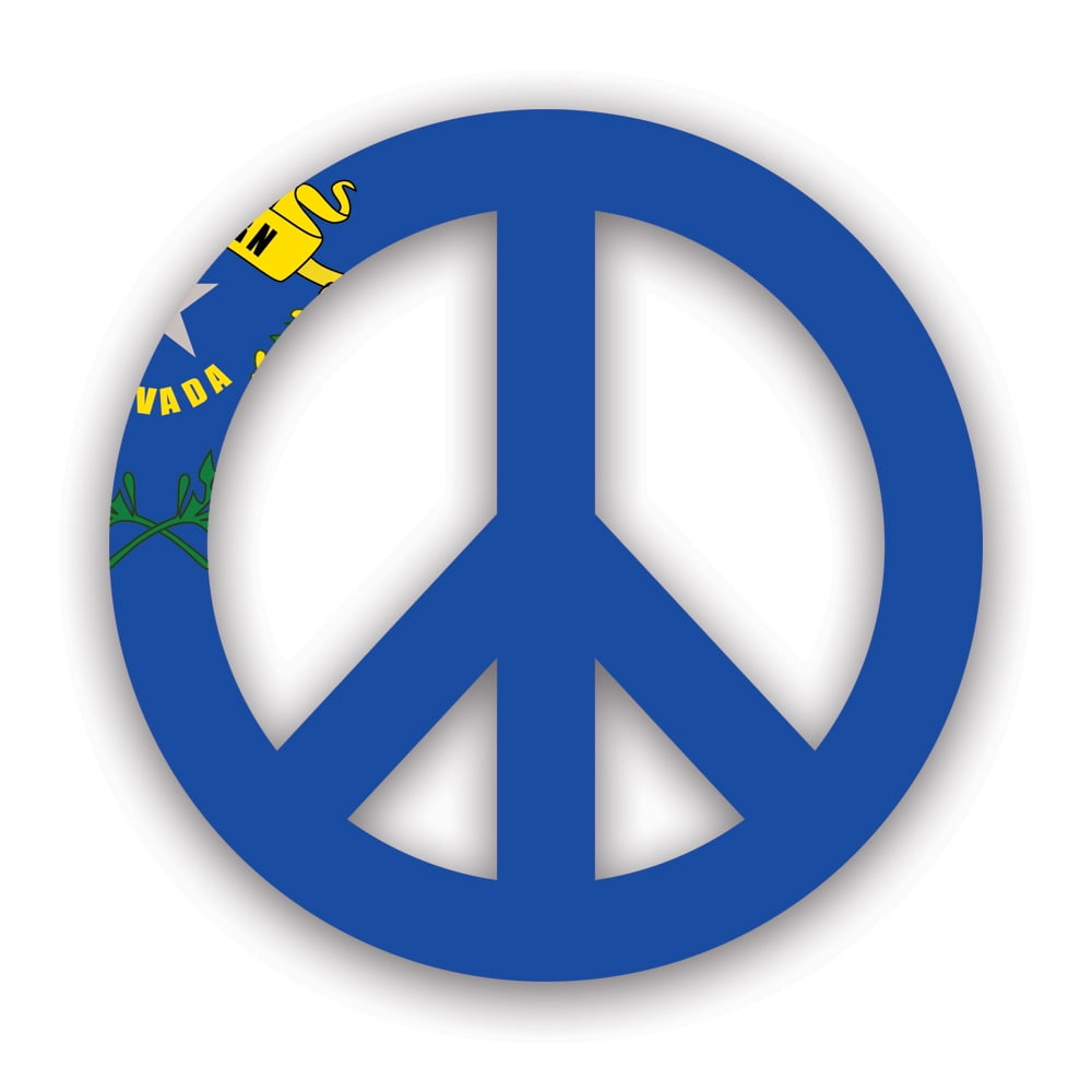 Nevada Flag Peace Symbol Sticker Decal - Self Adhesive Vinyl ...