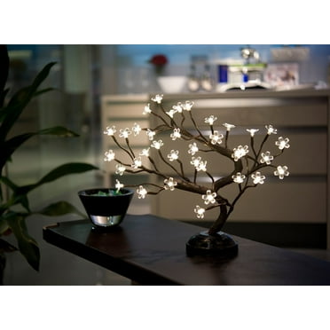Collections Etc. Frosted LED Lighted Tabletop Tree Branches Decoration ...
