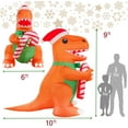 SHIQI-Giant 9-Foot Dinosaur Christmas Inflatable T-Rex with Santa Hat ...