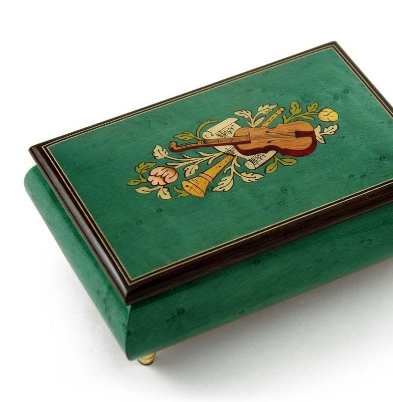 Brilliant Handcrafted Mint Green Musical Instrument Theme Wood Inlay ...