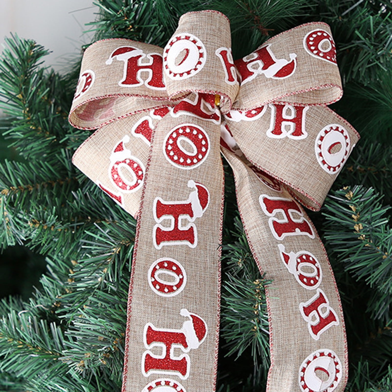UDIYO Christmas Ribbon Attractive Tear-resistant Imitation Linen ...