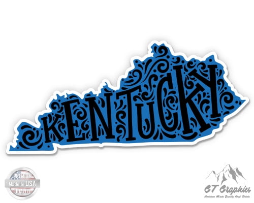 Kentucky Shape Cute Letters Native Local - 5" Vinyl Sticker - For Car ...