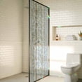 Brown Leaf Striped Window Privacy Film, Summer Botanical Vertical ...
