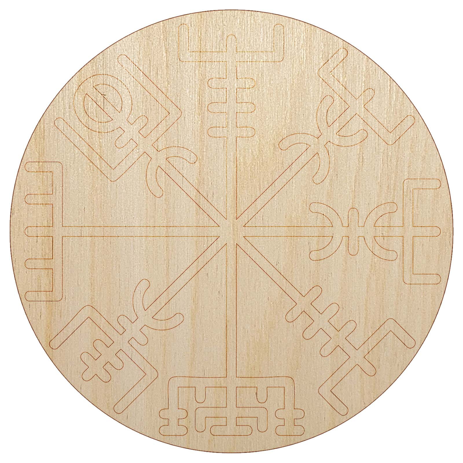 Viking Vegvisir Norse Protection Rune Wood Shape Unfinished Piece ...