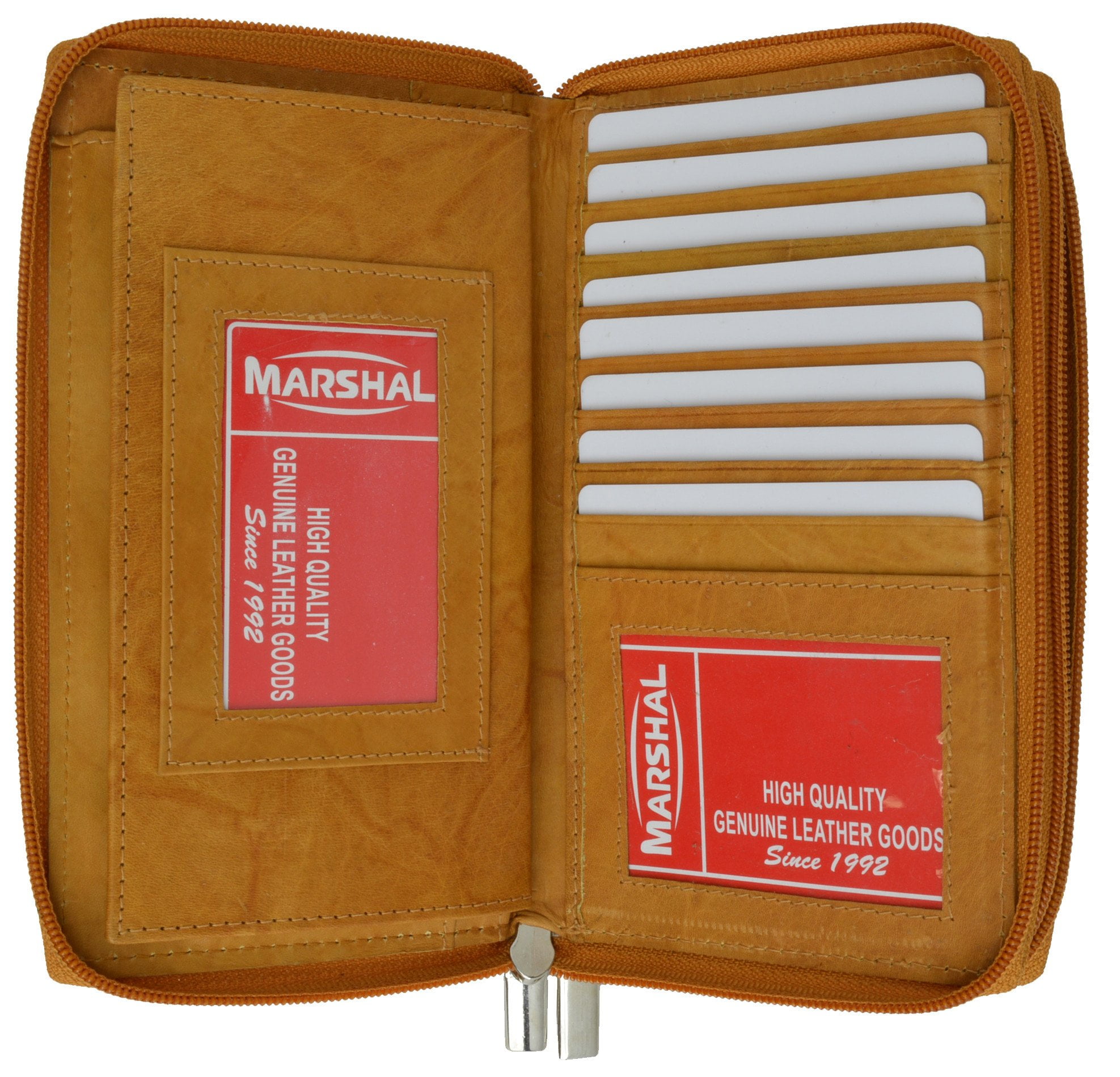 Ladies Checkbook Organizer Genuine Leather Zip Around Clutch Wallet ...