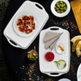"TP Large Rectangle Melamine Serving Tray Set with Handles, Dishwasher ...