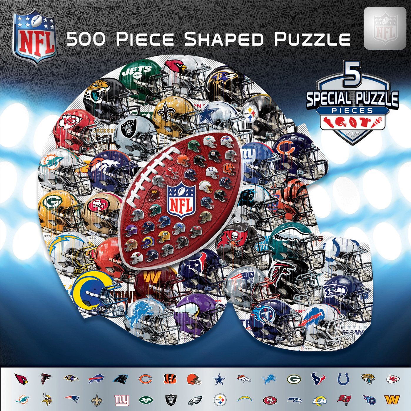 MasterPieces 500 Piece Jigsaw Puzzle - NFL Helmet Shaped - 25"x22 ...
