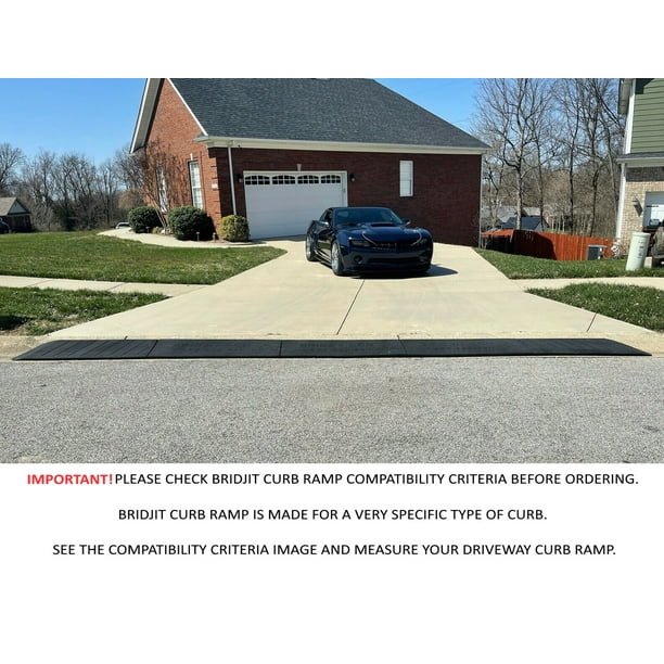 Bridjit 5-Piece Driveway Curb Ramp for 20 Feet Large Driveways, Bridjit ...