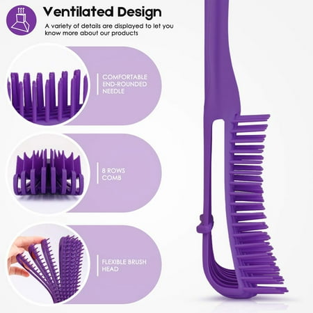 Adjustable Women Scalp Massage Hairbrush Comb Metal Wide Teeth Hair ...