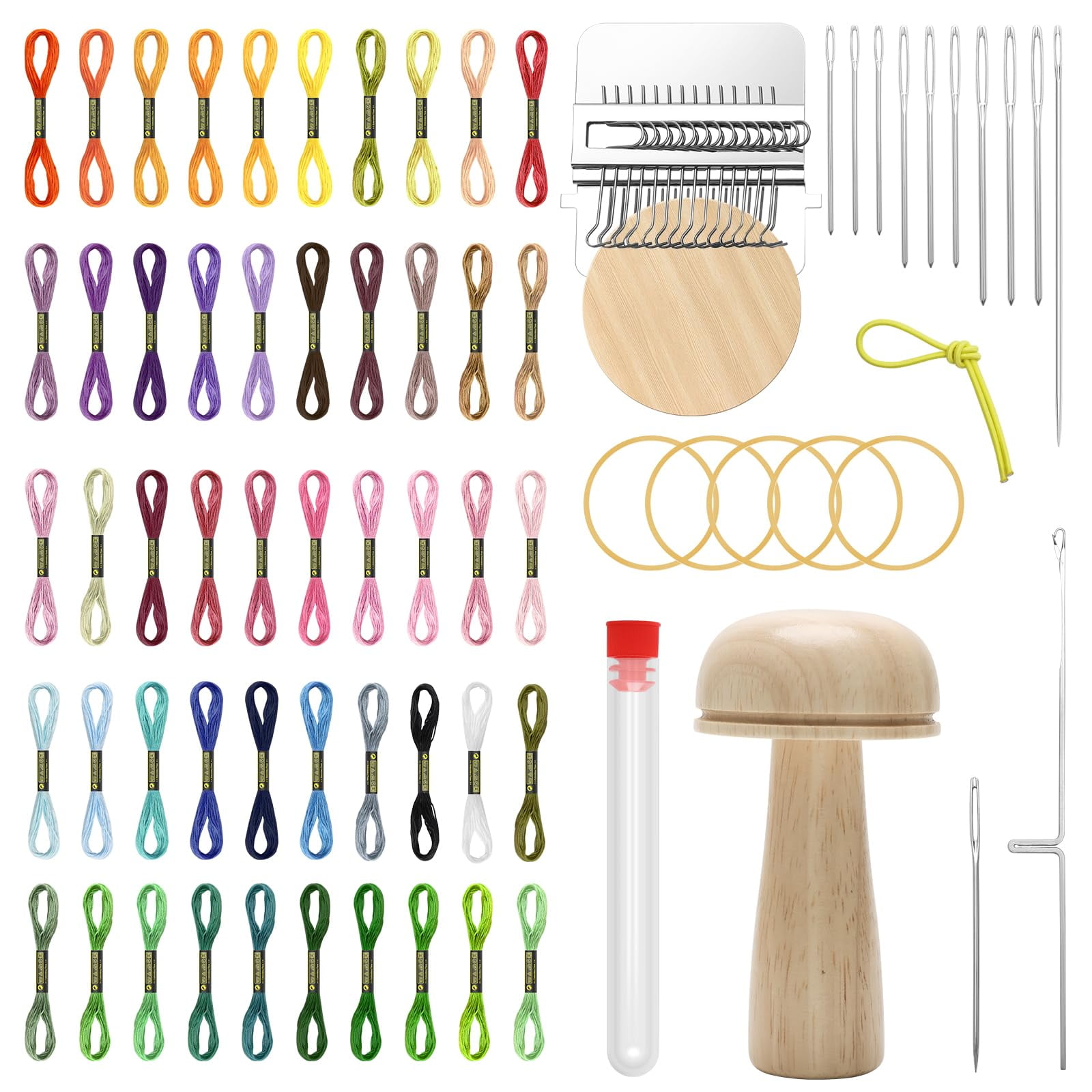 Kit para zurcir hongos Windspeed con 14 ganchos, telar y 50 hilos ...