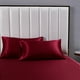 ANMINY Satin Sheets Queen Silk Sheets Red Bed Sheet Set Deep Pocket Bed ...