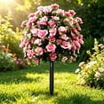 22.8 inch Artificial Flowers Boxwood Topiary Ball Tree, Outdoor UV ...