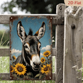 8x12 Inches Rustic Donkey with Sunflowers Vintage Metal Wall Art ...