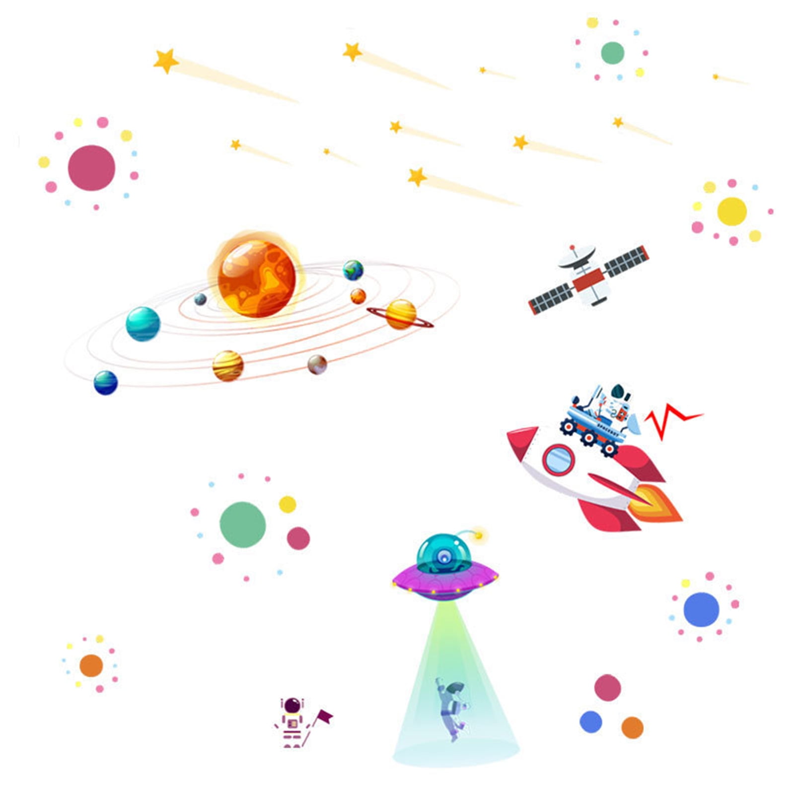 Click here for Lifcasual Diy Wall Decals Solar System & Astronaut... prices