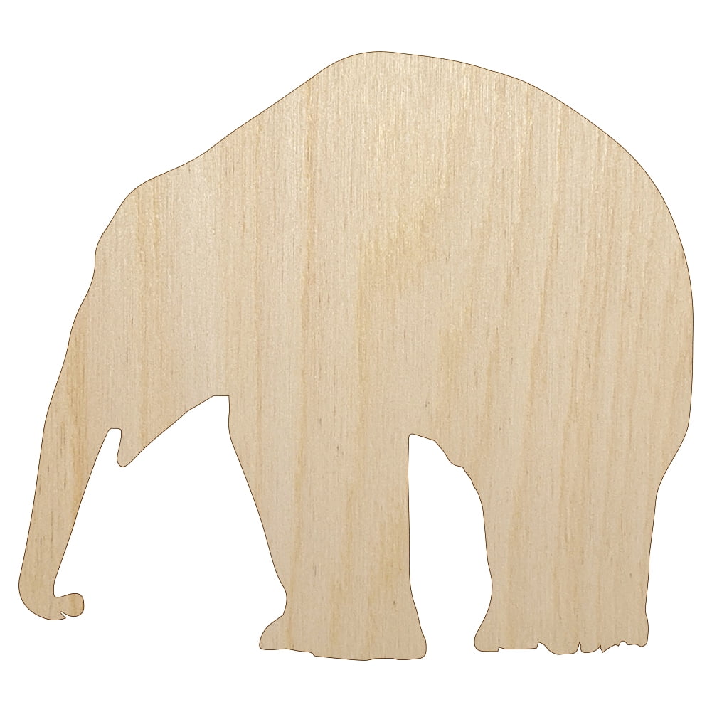 Elephant Side View Solid Wood Shape Unfinished Piece Cutout Craft DIY ...