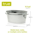 "True Classic Oval Ice Bucket - Galvanized Metal, Chills Wine & Beer, 6 ...