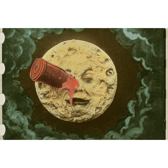 24x36 gallery poster, A Trip to the Moon frame from colorized copy by ...