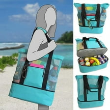 EcoEarth Summer Vacation Nylon Mesh Beach Bag, Waterproof & Sandproof ...
