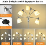 DingLiLighting Adjustable Gooseneck 5-Light LED Tree Floor Lamp, Silver ...