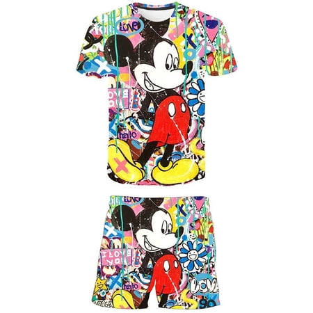 Bébé fille Mickey vêtements ensembles t-shirts pantalon Costume enfants ...