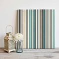 Bohemian Stripes Teal Brown Beige Canvas Artwork Painting Art, Vintage ...