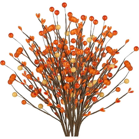 4Pcs Artificial Fall Floral Picks, Thanksgiving Simulation Berry ...
