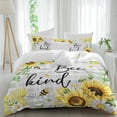 4 Piece Duvet Cover Set Cal king, Country Daisy Flower Sunflower Soft ...