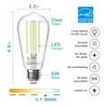 T-JOY Vintage Edison Light Bulbs 60W Equivalent Dimmable LED ST58 8W 800LM 5000K Daylight ...
