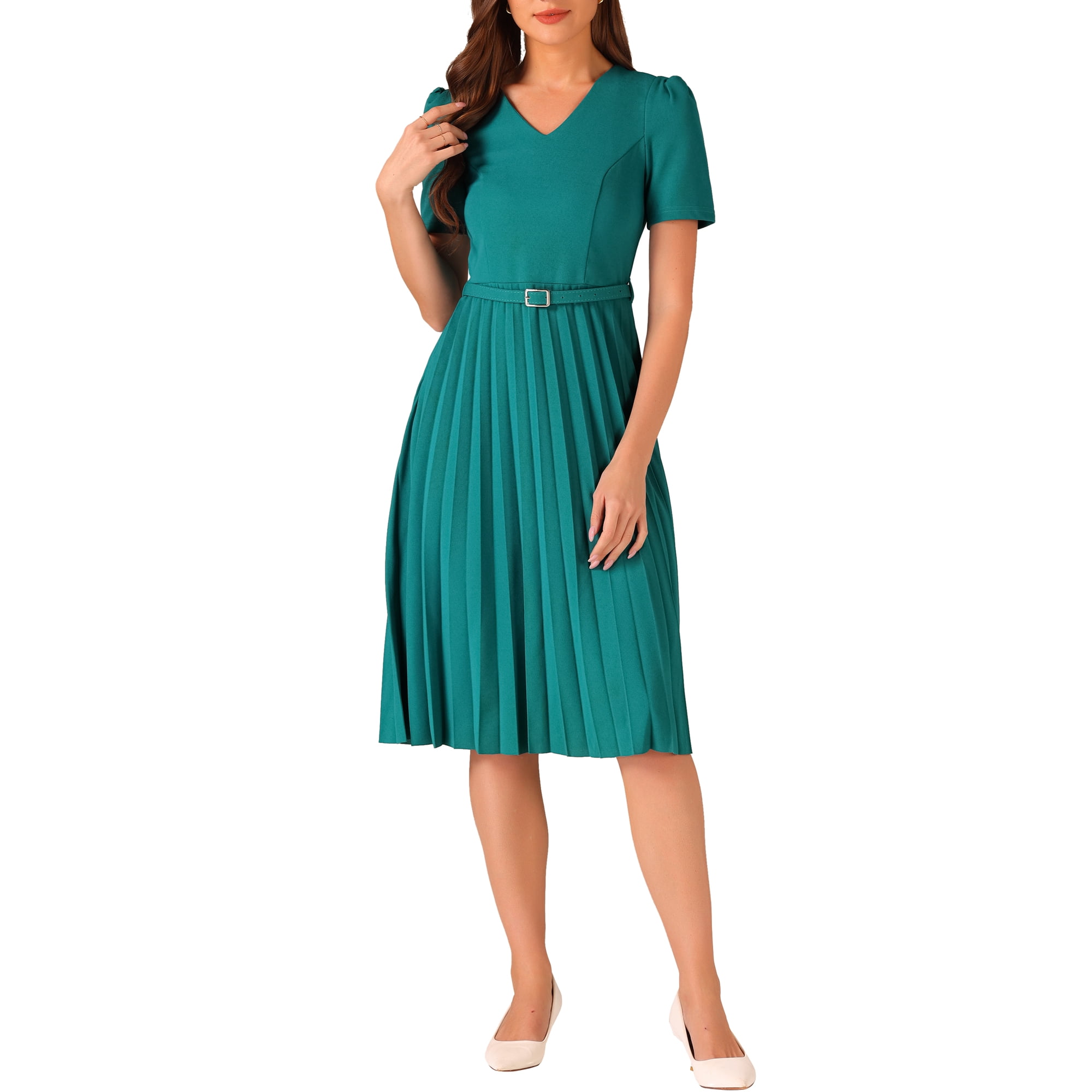 Click here for Inspire Chic Womens Dress Work V-Neck Short Sleeve... prices