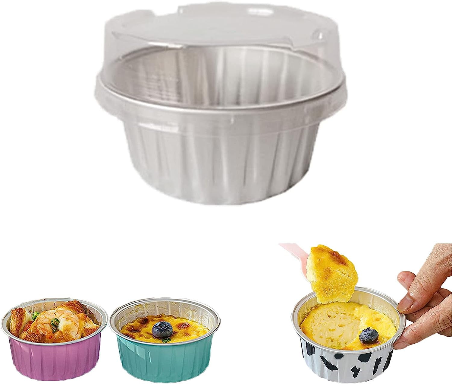 Reusable Round Aluminum Foil Tin Cups Aluminum Foil Baking Cups with ...